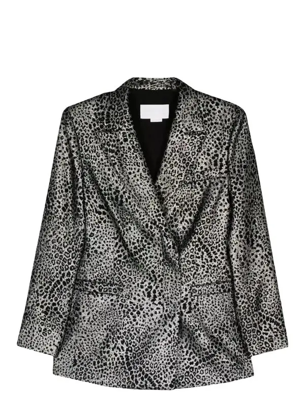 GENNY Animalier Jacquard Blazer - Silver