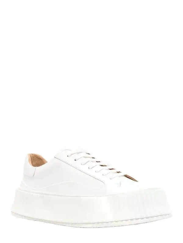 JIL SANDER Off-white Leather Lace-up Sneakers - Neutrals
