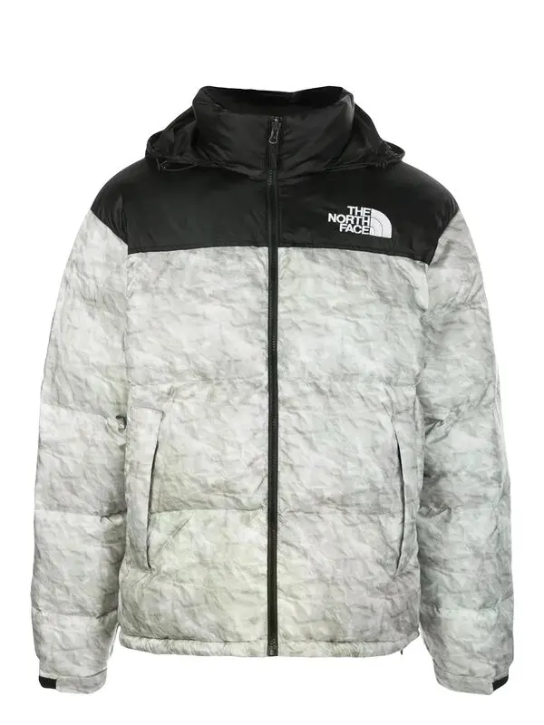 Supreme X The North Face Nuptse Paper-print Jacket - Grey