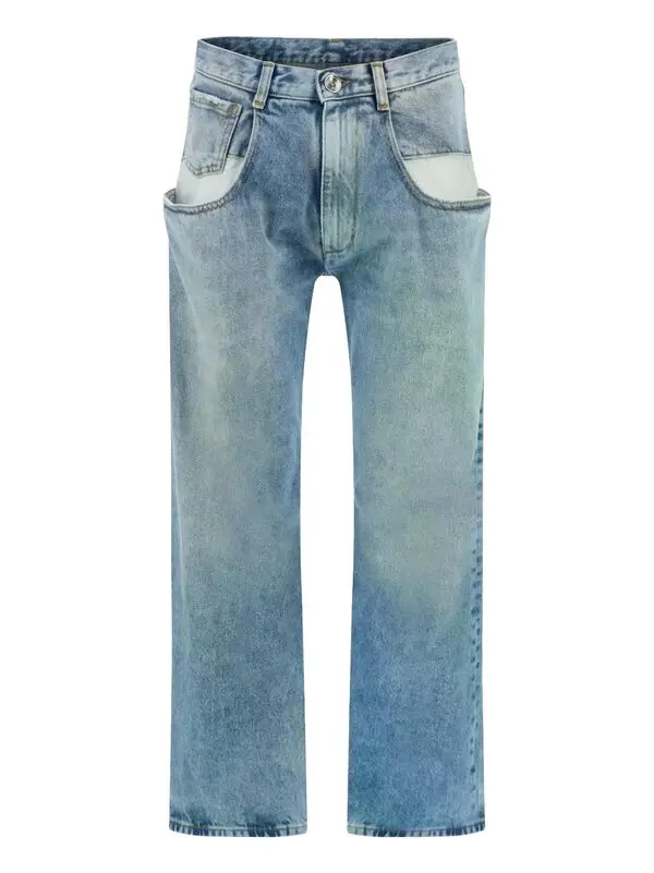 MAISON MARGIELA Contrast Pocket Straight Leg Jeans - Blue