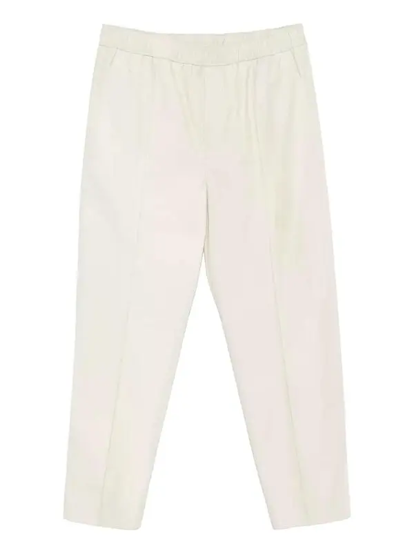 LANVIN Cropped Elasticated Waist Trousers - Neutrals