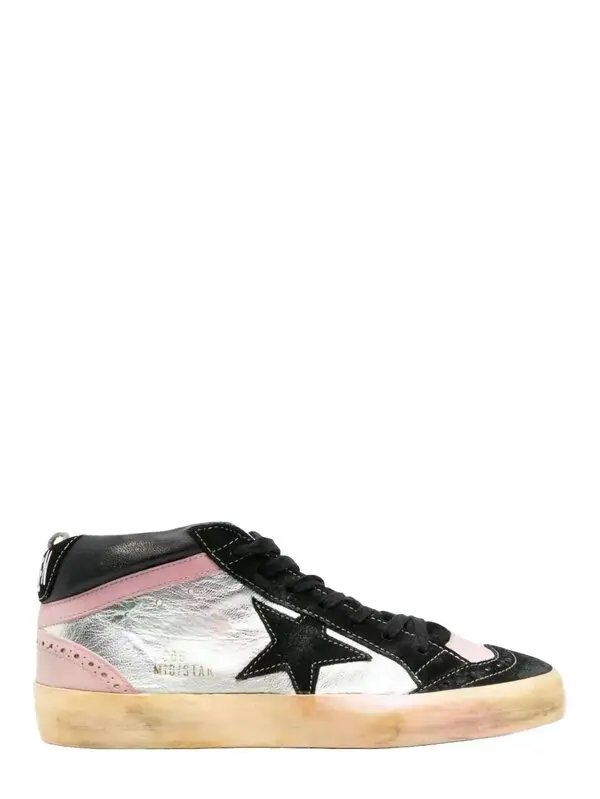 GOLDEN GOOSE Mid Star Sneakers - Silver