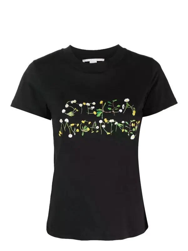 Stella McCartney Dandelion Logo-print T-shirt - Black