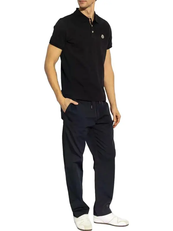 Moncler Appliqué Logo Polo Shirt - Blue
