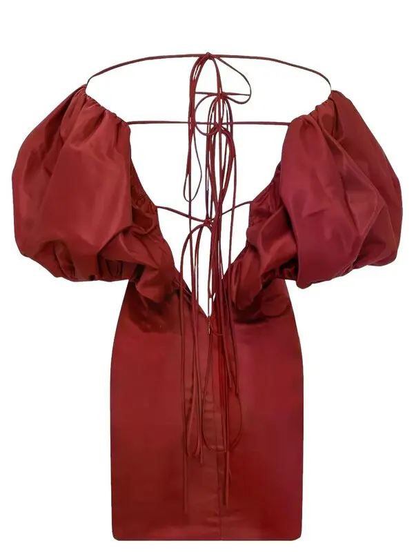LAQUAN SMITH Puff-sleeve Midi Dress - Red