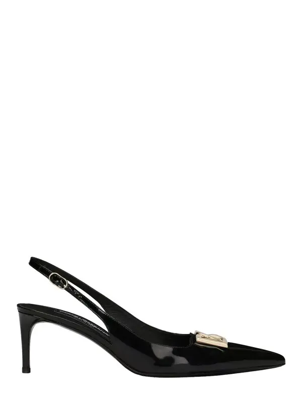 Dolce & Gabbana 60mm Logo-plaque Slingback Pumps - Black