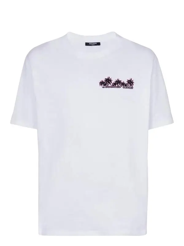 Balmain Club-print Cotton T-shirt - White
