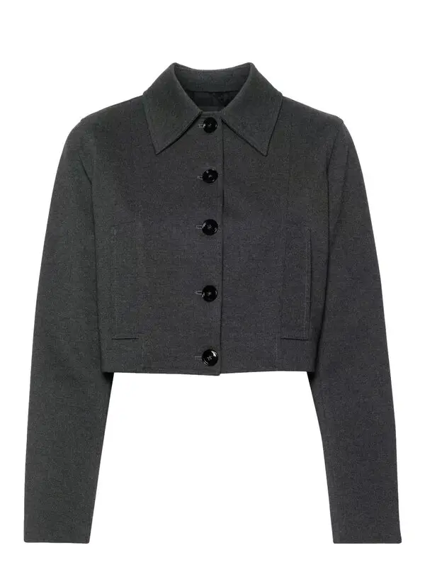 Pinko Single-breasted Cropped Jacket - Grey
