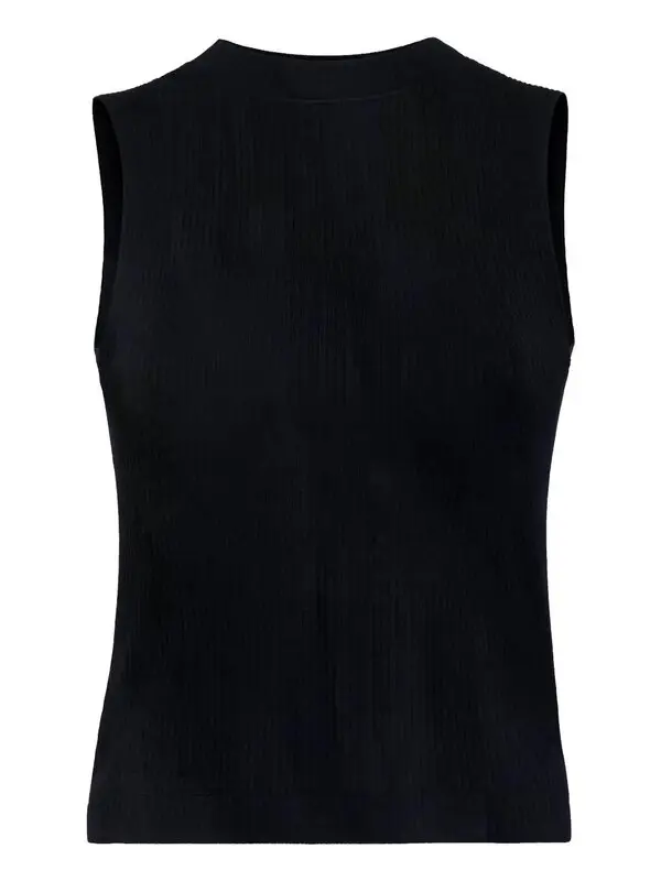 Brunello Cucinelli Contrast Stitch Sleeveless Top - Black
