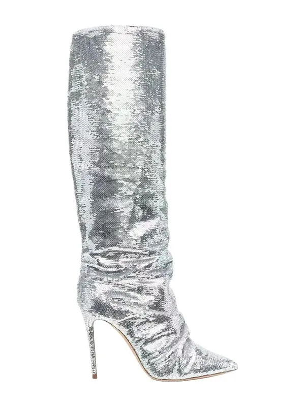 Casadei Sequinned Knee-high Boots - Grey
