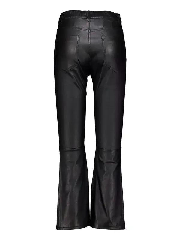 PAULA Leather Flared Trousers - Black