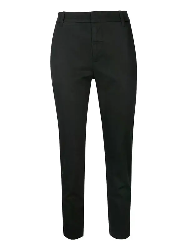 Vince Cropped Slim-fit Stretch Cotton Chinos - Black