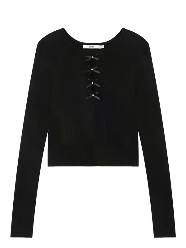 B+AB Cut-out Detailing Top - Black