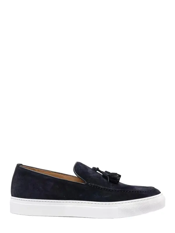 SCAROSSO Tassel Detail Suede Loafers - Blue