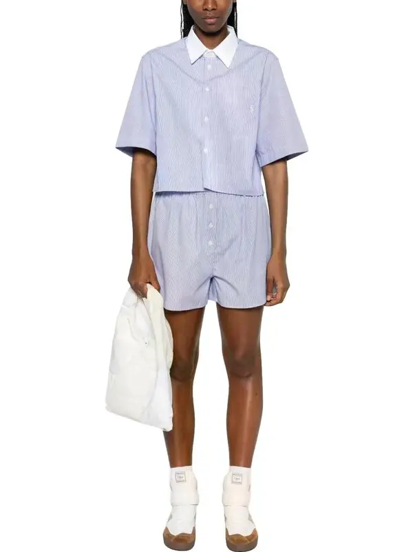 SPORTY & RICH Striped Shorts - Blue
