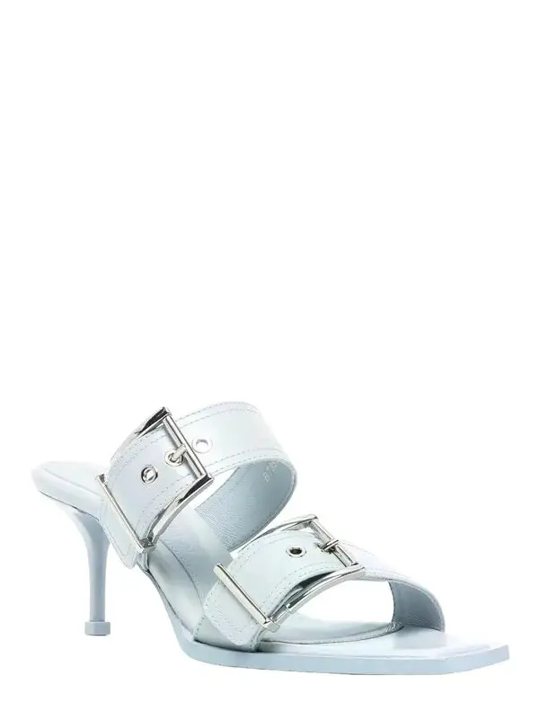 Alexander McQueen Buckled Leather Sandals - Blue