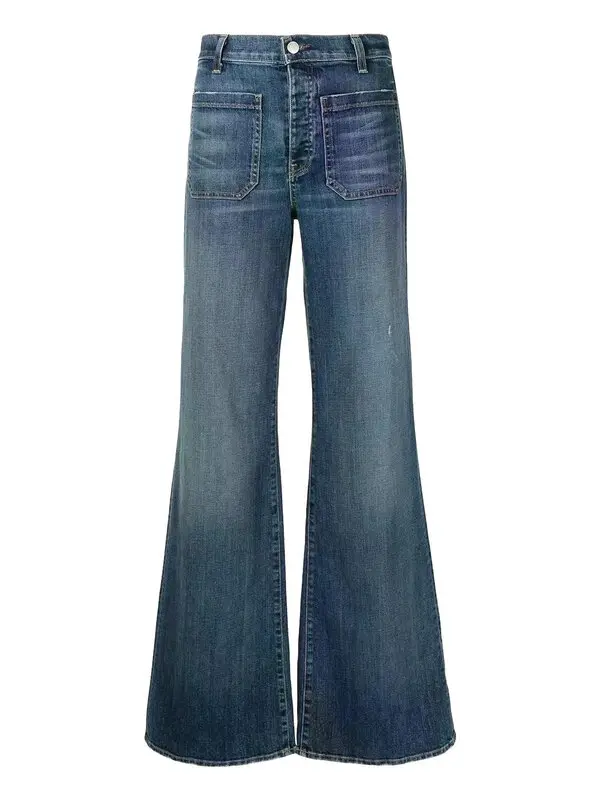 NILI LOTAN Mid-rise Wide-leg Trousers - Blue
