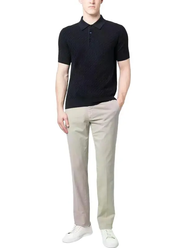Brioni Waffle-knit Polo Shirt - Blue