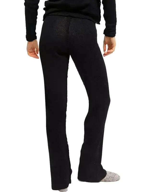 GUDRUN & GUDRUN Bella Trousers In Ribbed Texture - Black