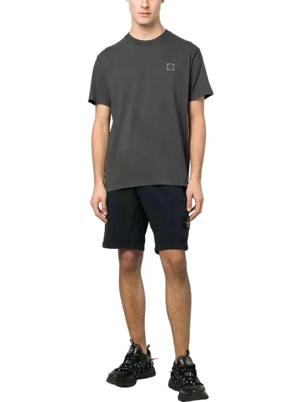 Stone Island Compass-patch Cotton T-shirt - Grey