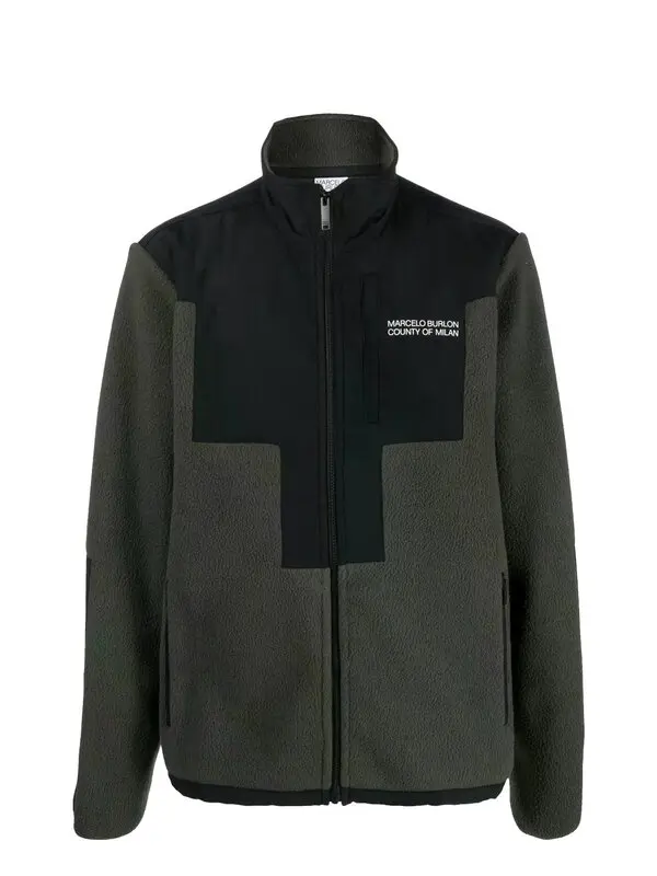 COUNTY OF MILAN Logo-print Fleece Jacket - Black