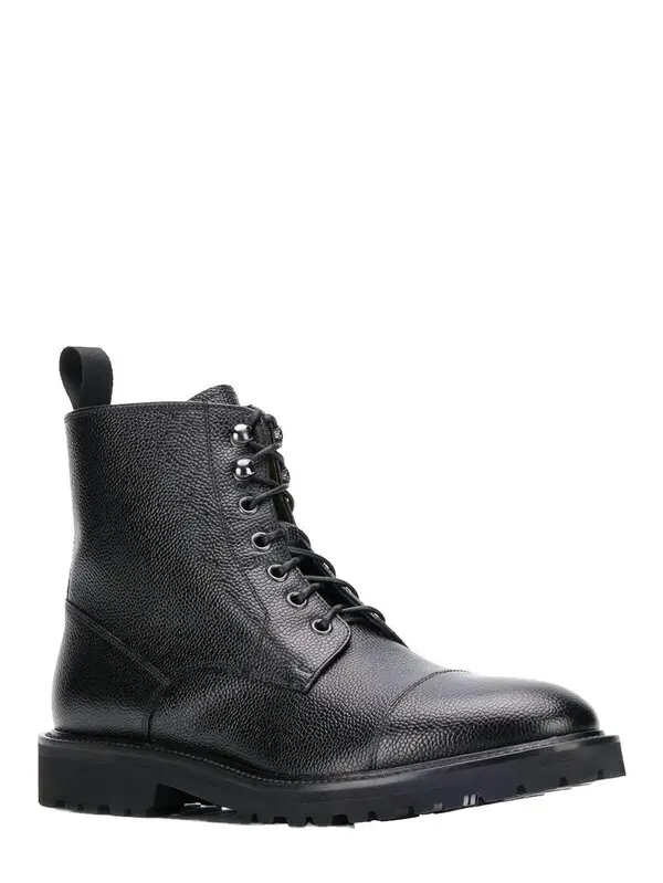 SCAROSSO Jackie Grain Ankle Boots - Black