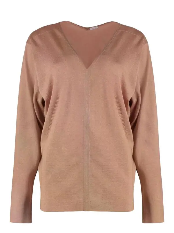 Malo Fine-knit V-neck Jumper - Neutrals