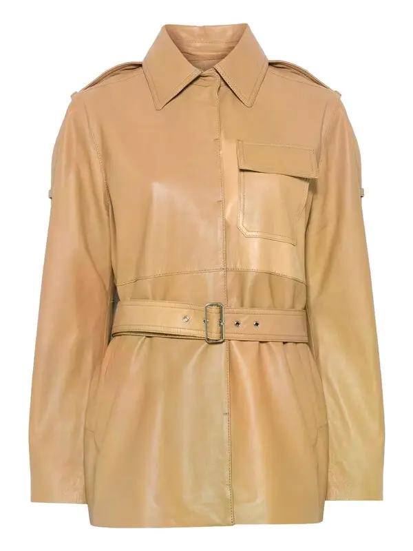 Victoria Beckham Leather Jacket - Brown