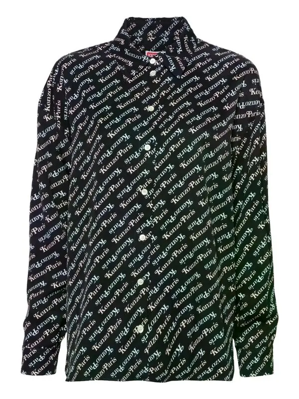 Kenzo Monogram Print Shirt - Blue