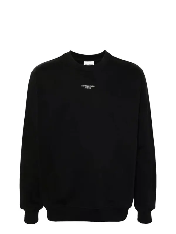 Drole De Monsieur Le Sweatshirt Slogan Classique Top - Black