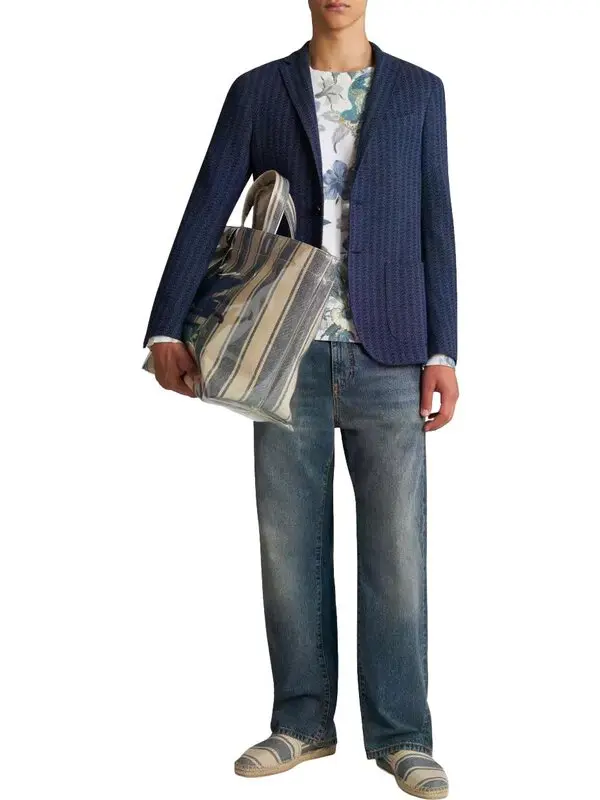 Etro Striped Cotton Blazer - Blue