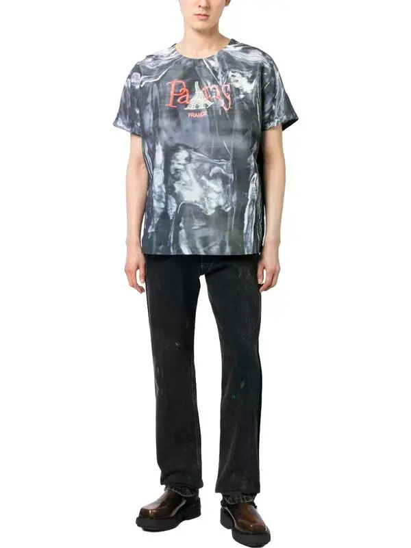 DOUBLET Graphic-print Cotton T-shirt - Black