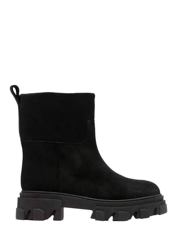 GIABORGHINI Lug-sole Suede Ankle Boots - Black
