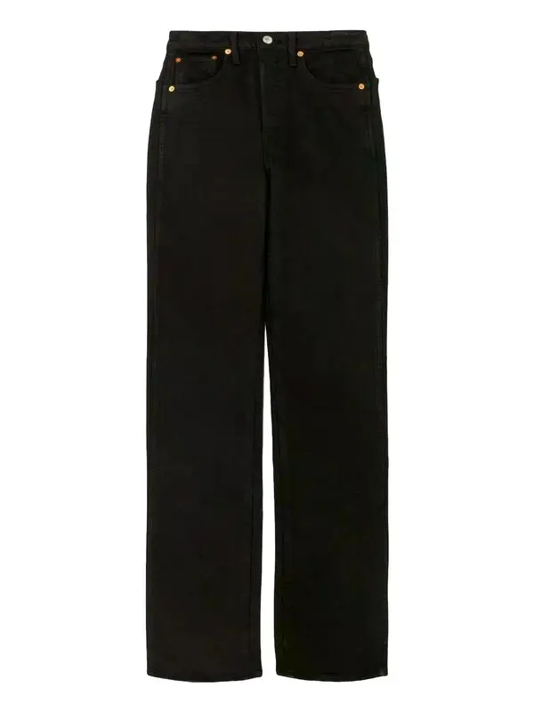 RE/DONE Straight-leg High-rise Jeans - Black