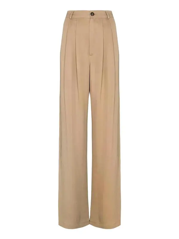 REFORMATION Mason High-waist Wide-leg Trousers - Brown