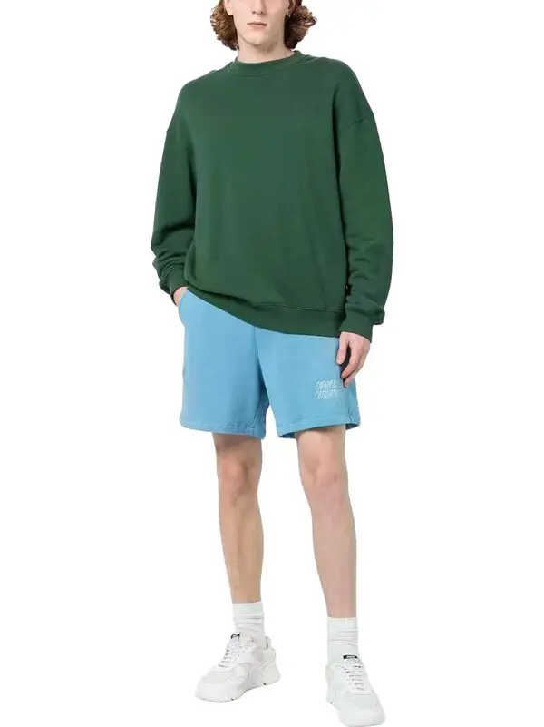 Opening Ceremony Cotton Track Shorts With Embroidered Logo - Blue
