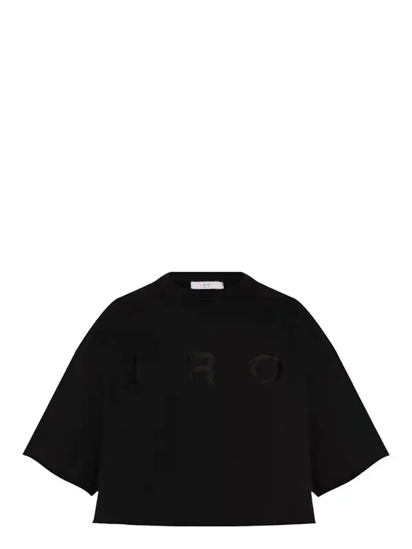IRO PARIS Logo Print Cropped T-shirt - Black