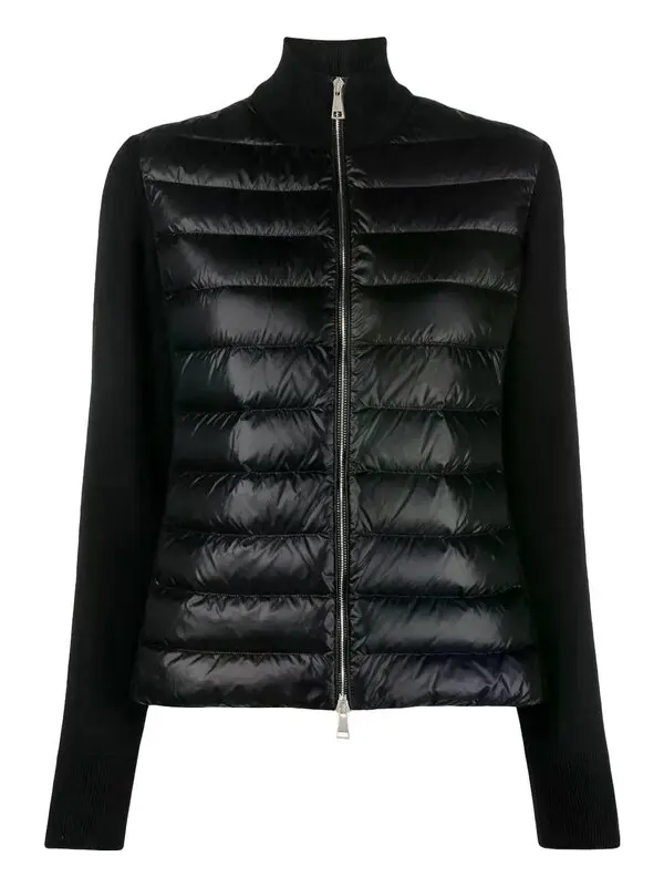 Moncler Quilted-panel Knit Cardigan - Black