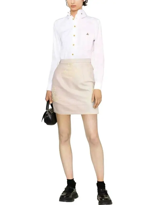 VIVIENNE WESTWOOD Rita Orb-print Wrap Skirt - Neutrals