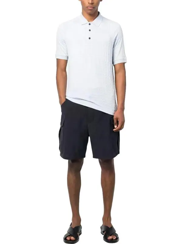 Giorgio Armani Linen Cargo Shorts - Blue