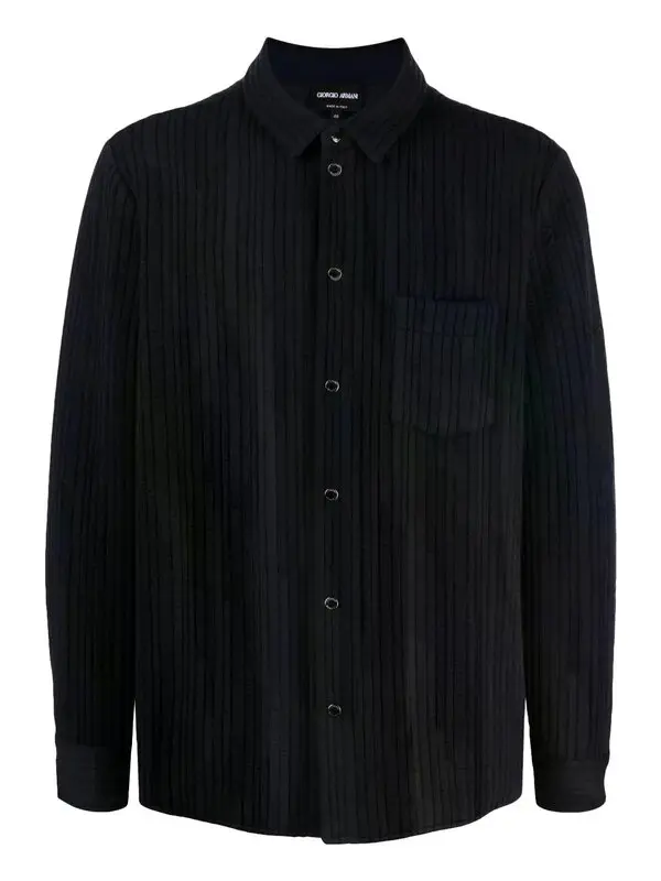 Giorgio Armani Quilted Press-stud Shirt - Blue