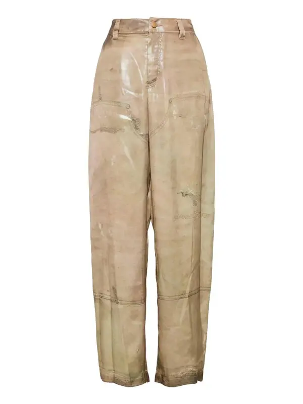 Alexander Wang Trompe-l'oeil Print Wide Leg Trousers - Neutrals