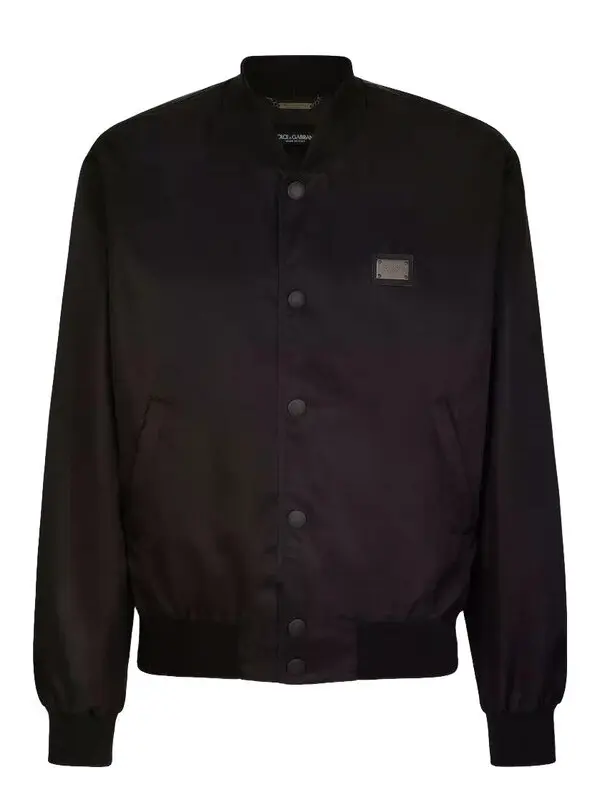 Dolce & Gabbana Logo Plaque Bomber Jacket - Black