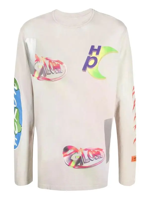 Heron Preston Os Global Collage Long-sleeve T-shirt - Neutrals
