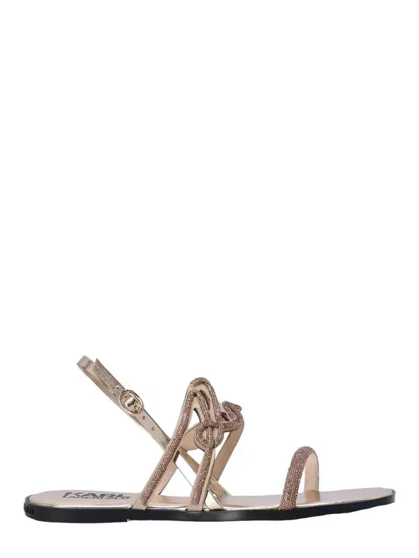 Karl Lagerfeld Olympia Crystal Embellished Sandals - Gold