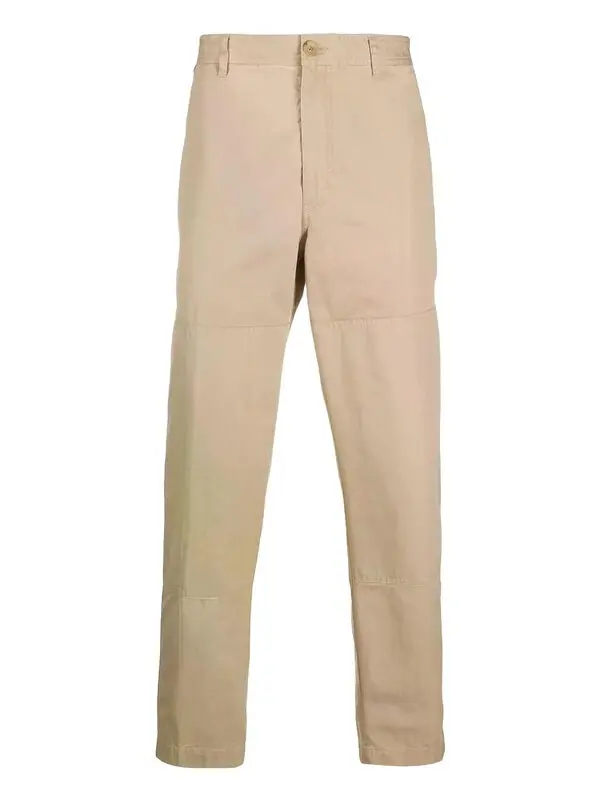 LANVIN Straight-leg Cotton Trousers - Neutrals