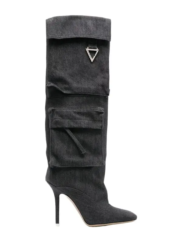 Attico Sienna Knee-high Stiletto Boots - Grey