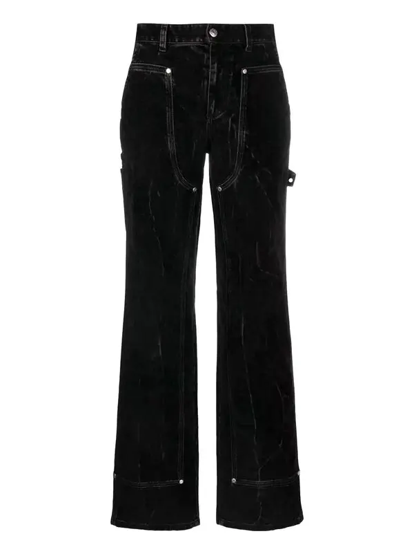 Stella McCartney Washed Denim Straight Leg Jeans - Black