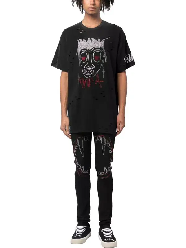 HACULLA. Heart Eyes For You Studded T-shirt - Black
