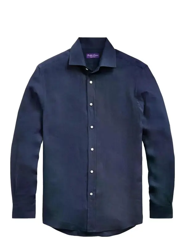 Ralph Lauren Purple Label Classic-collar Linen Shirt - Blue